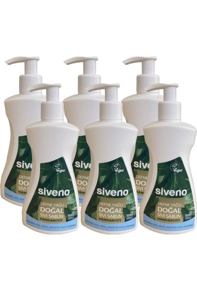 Siveno Defne Yağlı Doğal Sıvı Sabun 300 ml x 6 Siveno Defne Yağlı Doğal Sıvı Sabun 300 ml x 6
