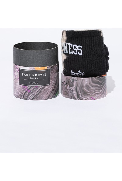 Paul Kenzie Smile - Dye Unisex Batik Desenli Dikişsiz Tenis Çorap - Space