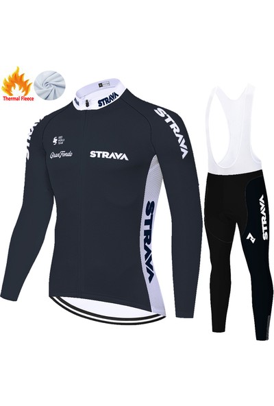 Strava Erkek Uzun Kollu Termal Jel Pedli Bisiklet Forması (Yurt Dışından)