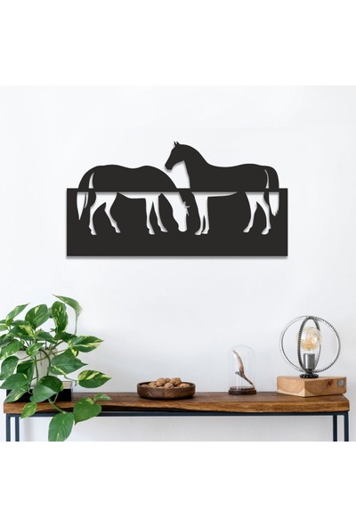 Mart Medya Reklam Atlar Ahşap Dekor 40X21 cm