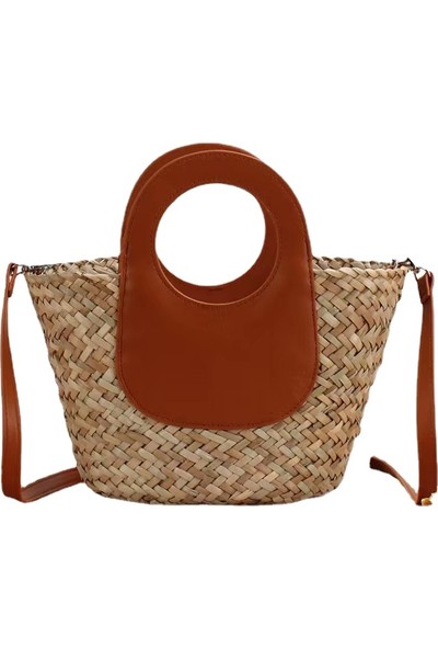 Love Home Hasır Omuz Çantası - Kahverengi (Yurt Dışından)
