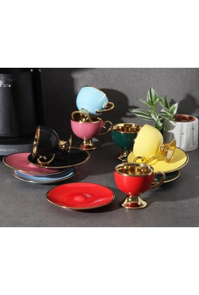 Seramikci Porselen 6 Lı Kahve Takımı