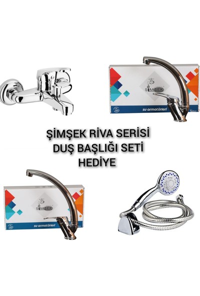 Şimşek Riva Serisi Duş Başlığı Hediyeli