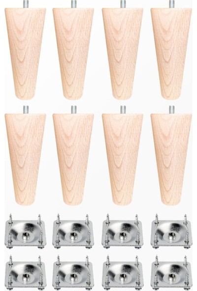 Fthome Ahşap Koltuk Ayağı - Baza Ayağı - Ahşap Ayak / 8' Li Set Fthome Ahşap Koltuk Ayağı - Baza Ayağı - Ahşap Ayak / 8' Li Set