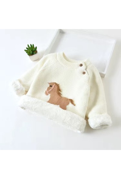 Hausen Plush Çocukların Için Süveteri - Beyaz (Yurt Dışından) Hausen Plush Çocukların Için Süveteri - Beyaz (Yurt Dışından)