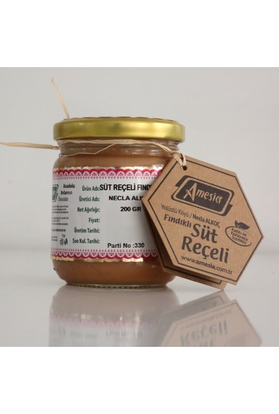 Amesia Süt Reçeli Fındıklı 200 gr Amesia Süt Reçeli Fındıklı 200 gr