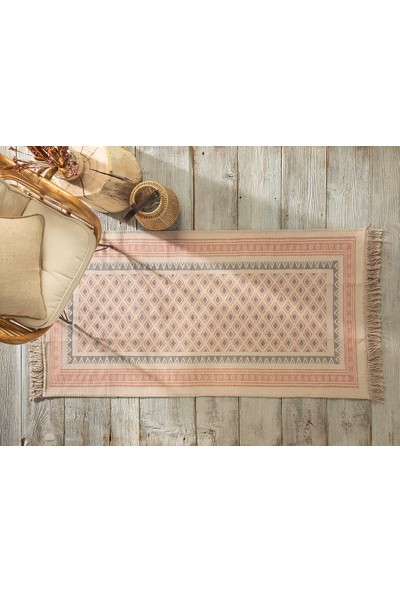 English Home Squares Dokuma Kilim 60X100 cm Taş-Kiremit English Home Squares Dokuma Kilim 60X100 cm Taş-Kiremit