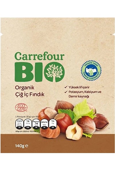 Carrefour Bio Iç Fındık 140 gr Carrefour Bio Iç Fındık 140 gr