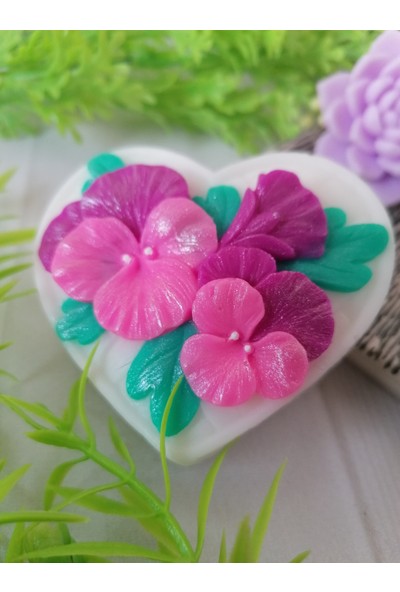Venüs Art Hediyelik Çiçekli Kalp Sabun - Dekoratif,kullanılabilir,el Yapımı,doğal,kokulu