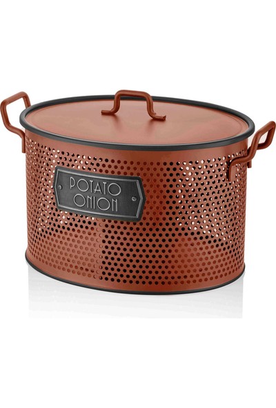 The Mia Patates Soğan Sebze Kovası - 2 Bölmeli Kiremit Renk The Mia Patates Soğan Sebze Kovası - 2 Bölmeli Kiremit Renk