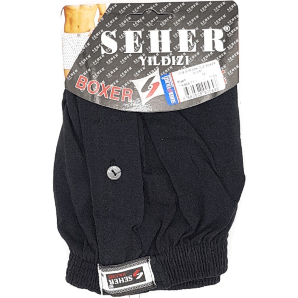 Seher Yıldızı 6 Adet Siyah Seher Yıldızı Penye Düz Boxer Fiyatı
