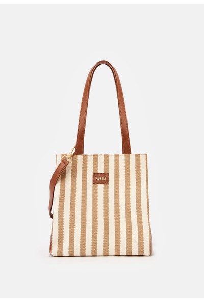 Parigi Bej Kadın Askılı Tote Çanta