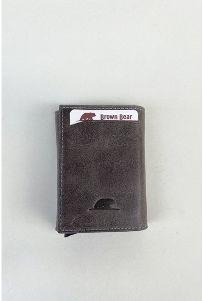 Brown Bear Lıon Hakiki Deri Mekanizmalı Erkek Cüzdan