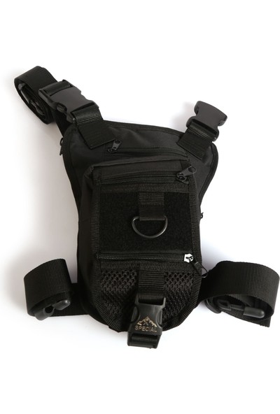 Asker Kolisi Siyah Taşıma Çantası Tactical Bel Bacak Çanta