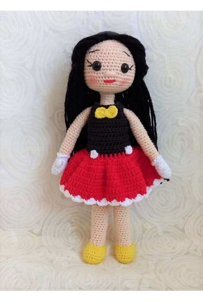 Toys City Minnie Kız Siyah Organik Oyuncak Amigurumi Organik Oyuncak