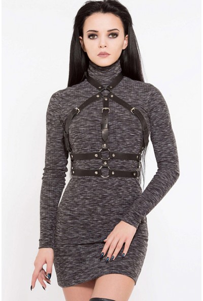 Secret Love Elbise, Gömlek Üzeri Deri Şık Aksesuar - APFT218