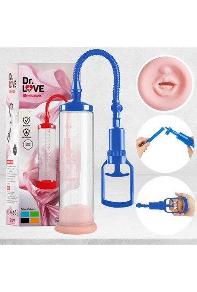 Drlove Penis Pump Men Güçlü Vakumlu Mavi Penis Pompası + Oral Başlık Drlove Penis Pump Men Güçlü Vakumlu Mavi Penis Pompası + Oral Başlık