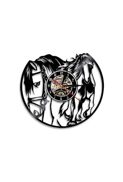 Xinhang Vancl Beyaz At Vinil Kayıt Duvar Saati, Retro Ev Dekorasyon Duvar Saati (Yurt Dışından)