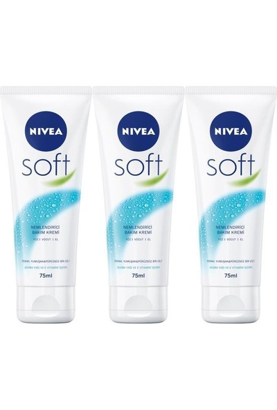 Nivea Soft Nemlendirici Bakım Kremi 75 ml X3 Adet Nivea Soft Nemlendirici Bakım Kremi 75 ml X3 Adet