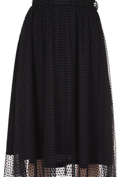 Siyah Astarlı Tül Etek