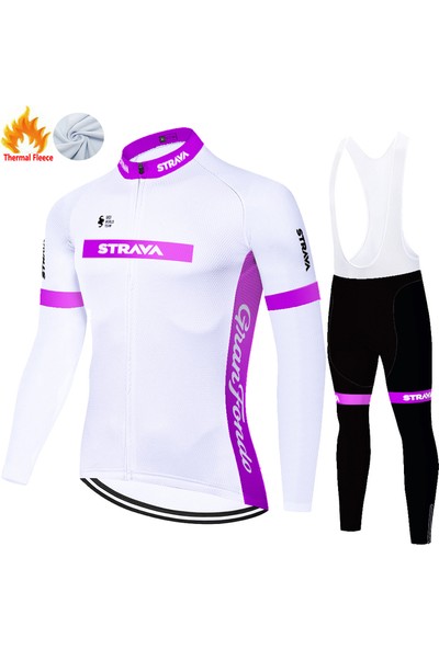 Strava Erkek Uzun Kollu Termal Jel Pedli Bisiklet Forması (Yurt Dışından)