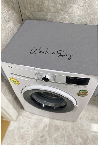 Hanles Gri Nakış Işlemeli Çamaşır ve Kurutma Makina Örtüsü Hanles Gri Nakış Işlemeli Çamaşır ve Kurutma Makina Örtüsü