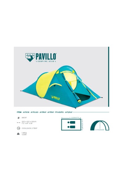 Bestway Pavillo Coolquick 2 Kişilik Kolay Kurulum Çadır