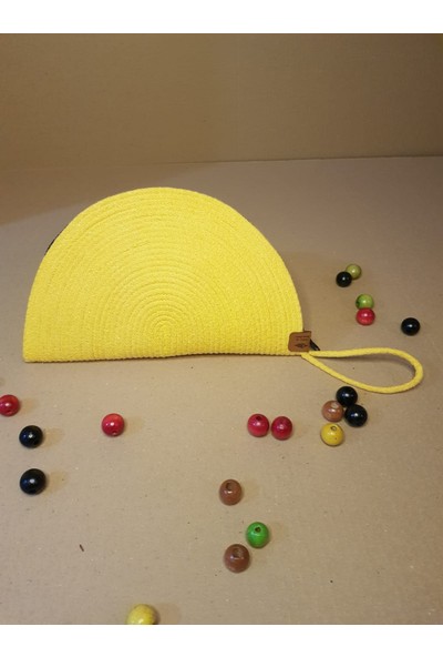 AYSHA MAKROME El Çantası Portföy Clutch Renk Sarı