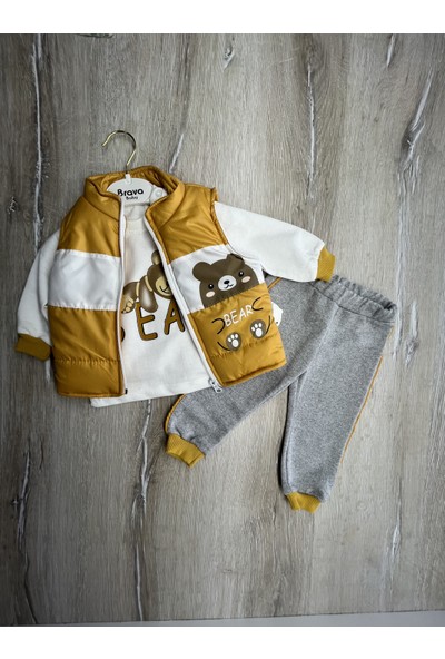 Ceyli Store Brava Baby Erkek Şişme Yelekli 3 Lü Alt Üst Takım