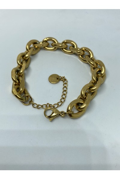 Selin Accessory Kararmaz Paslanmaz Çelik Iç Içe Geçme Kalın Klasik Zincir Bileklik Selin Accessory Kararmaz Paslanmaz Çelik Iç Içe Geçme Kalın Klasik Zincir Bileklik