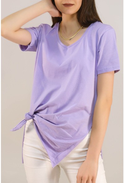 Aygi Penye Tunik Tişört Lila Aygi Penye Tunik Tişört Lila