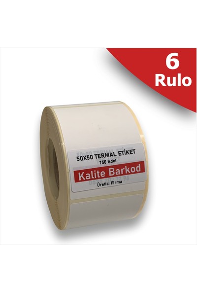 Kalite Barkod 50X50 Termal Etiket | 6 Rulo Barkod Etiketi Kalite Barkod 50X50 Termal Etiket | 6 Rulo Barkod Etiketi