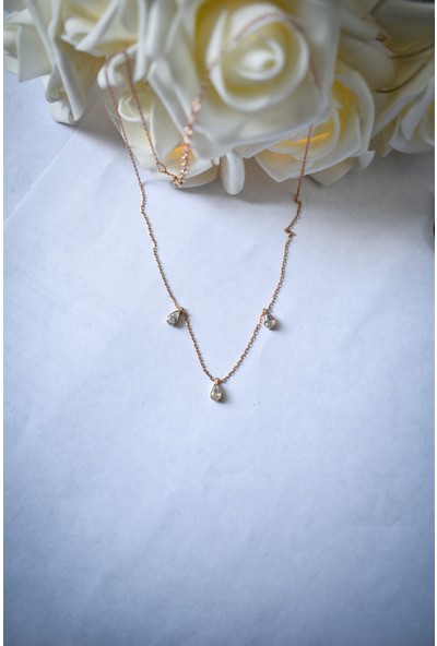 Jade Shine 925 Ayar Rose Damla Kolye