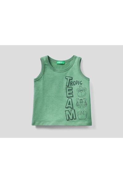 Benetton Slogan Yazı Baskılı Atlet