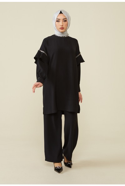 SETRMS Siyah Düşük Kol Pantolonlu Ikili Takım 2227030 SETRMS Siyah Düşük Kol Pantolonlu Ikili Takım 2227030