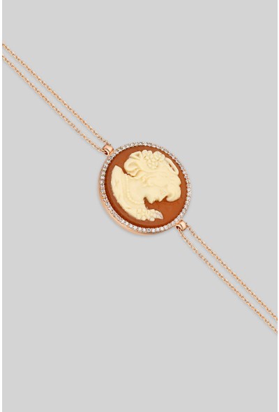 So CHIC Sentetik Cameo 18 Ayar Rose Altın Kaplama Gümüş Bileklik So CHIC Sentetik Cameo 18 Ayar Rose Altın Kaplama Gümüş Bileklik