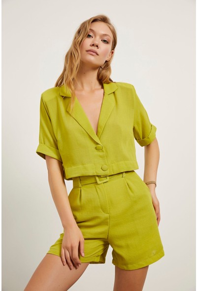 Armalife Kısa Kol Crop Ceket Armalife Kısa Kol Crop Ceket