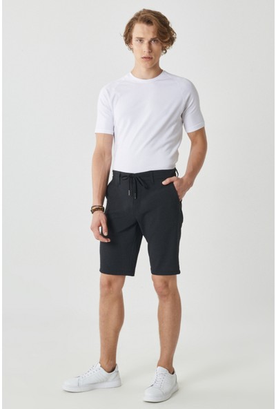 Altınyıldız Classics Slim Fit Dar Kesim Beli Bağlamalı Esnek Şort Altınyıldız Classics Slim Fit Dar Kesim Beli Bağlamalı Esnek Şort
