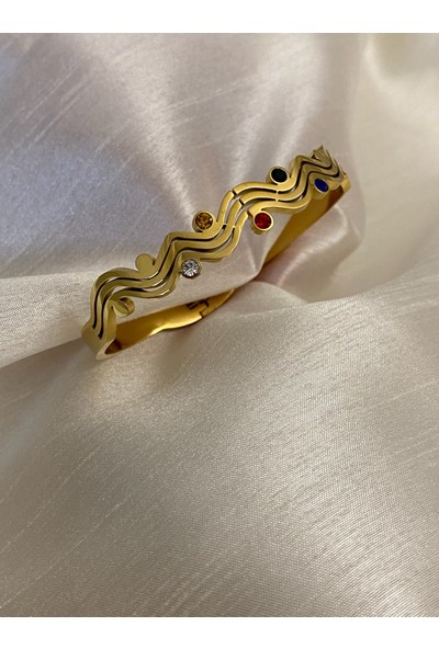 Dizzy Gold Colour Çelik Kelepçe Bileklik Dizzy Gold Colour Çelik Kelepçe Bileklik