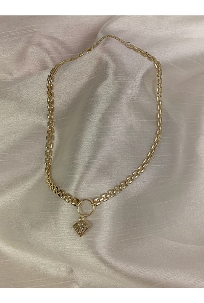 Dizzy Pırlanta Simge Uçlu Zincir Kolye