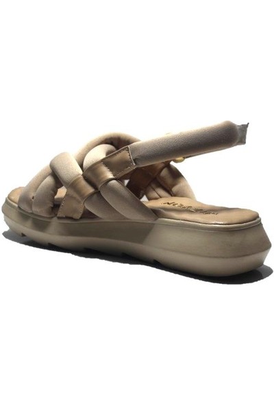 Wizyon 002 Dolgu Taban Çapraz Desen Kadın Sandalet (Yaz 22)