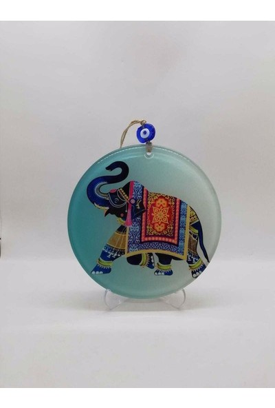 Denizin Ufku Şansın Simgesi Fil Desenli El Yapımı Cam Duvar Süsü 16x16 Cm Denizin Ufku Şansın Simgesi Fil Desenli El Yapımı Cam Duvar Süsü 16x16 Cm