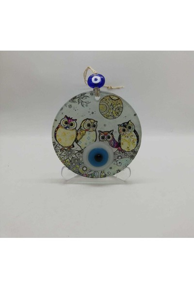 Denizin Ufku Nazarlıklı Tatlı Baykuş Tasarım El Yapımı Cam Duvar Süsü 12x12 Cm Denizin Ufku Nazarlıklı Tatlı Baykuş Tasarım El Yapımı Cam Duvar Süsü 12x12 Cm