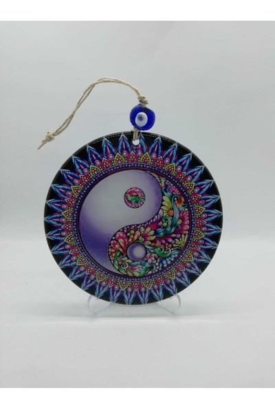 Denizin Ufku Yin Yang Tasarım El Yapımı Cam Duvar Süsü 16x16 Cm Denizin Ufku Yin Yang Tasarım El Yapımı Cam Duvar Süsü 16x16 Cm