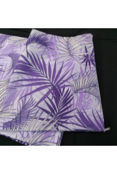 Mor Palmiye Yastık Kılıfı