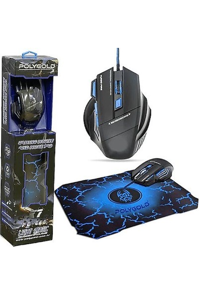 Polygold X7 PG-903 Oyuncu Mouse + Mouse Pad Polygold X7 PG-903 Oyuncu Mouse + Mouse Pad
