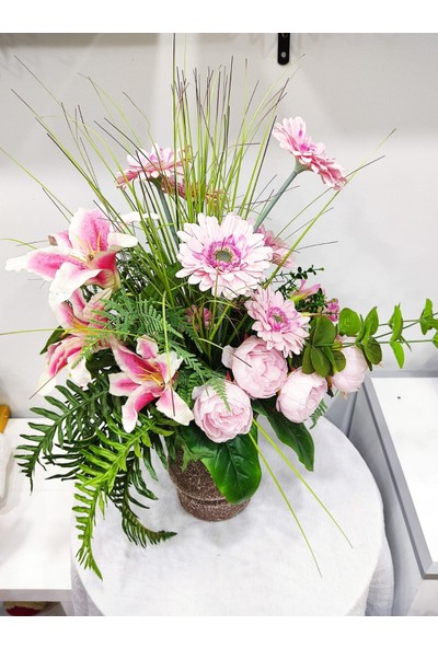 Babil Çiçek Seramik Saksıda Yapay Çiçek