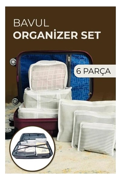 Blue Homess Bavul Organizer 6’lı Valiz Pratik Düzenleyici Set Blue Homess Bavul Organizer 6’lı Valiz Pratik Düzenleyici Set