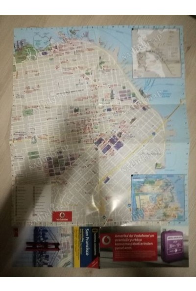 San Francısco Şehir Haritası ve Gezi Rehberi-National Geographic 45X62 cm Boyutlarında