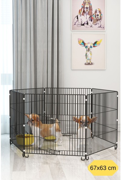 Arspolo Katlanır Metal Köpek Oyun Alanı , Evcil Hayvan Oyun Alanı , Köpek Çiti , Tavşan Çiti 67X63 cm